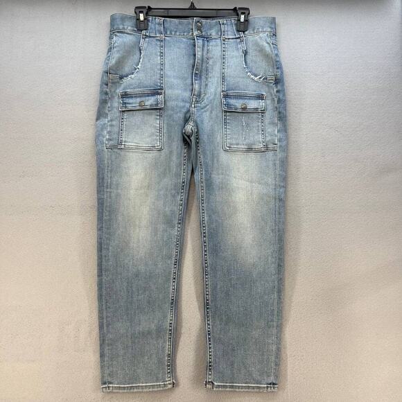 Edwin | Jeans | Edwin Rylee Cargo Jeans Baggy Size 3 Blue Medium Wash Preppy | Poshmark